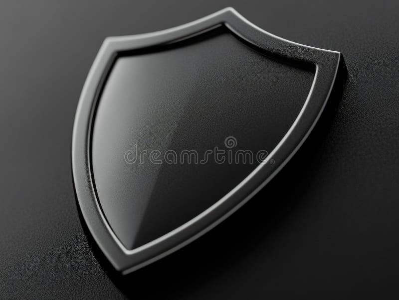 Security Emblem on Black Surface Stock Photo - Image of protection ...
