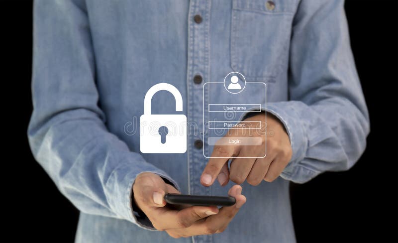 Security Encryption and Internet Login Stock Photo - Image of laptop ...