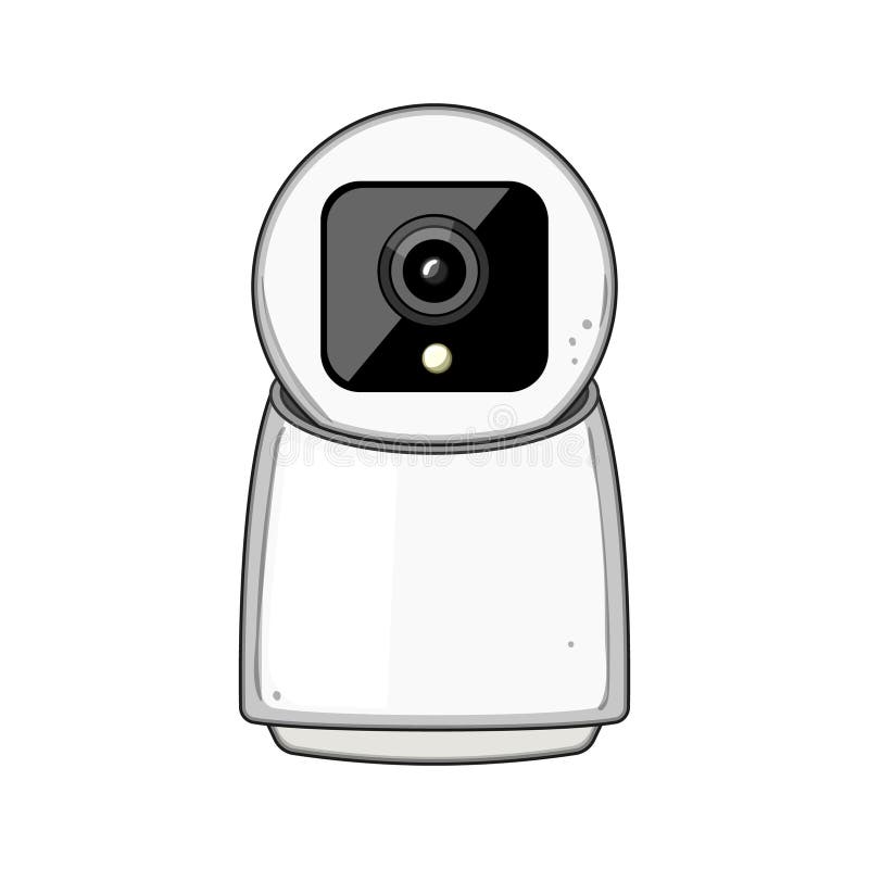 Security Facial Recognition Camera Cartoon Vector Illustration Stock ...