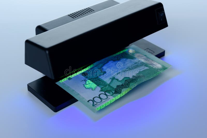 Security Features on Banknote in UV Light Protection Stock Photo ...