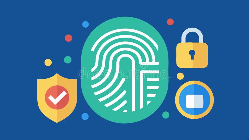 Security Features an Illustration Showing a Fingerprint Scanner with ...