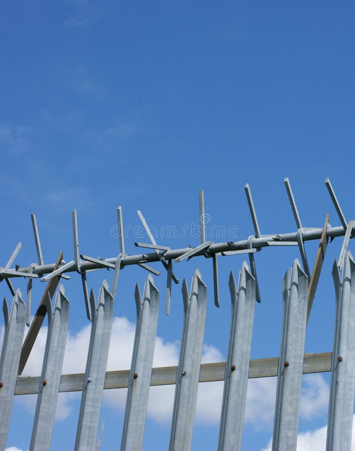 Security fence stock photo. Image of blue, danger, security - 25738644