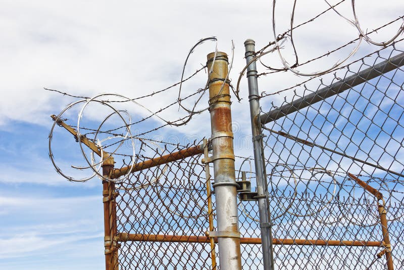 Security Fence Corner stock photo. Image of corner, crisscross - 33088594