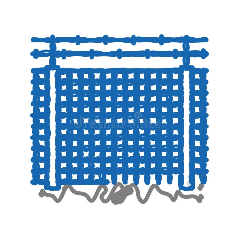 Security Fence Icon Doodle Illustration Stock Vector - Illustration of ...