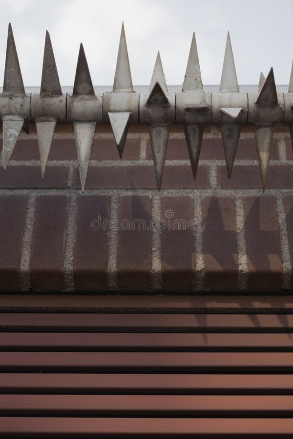 Spiked Security Fence stock photo. Image of fencing - 107120126