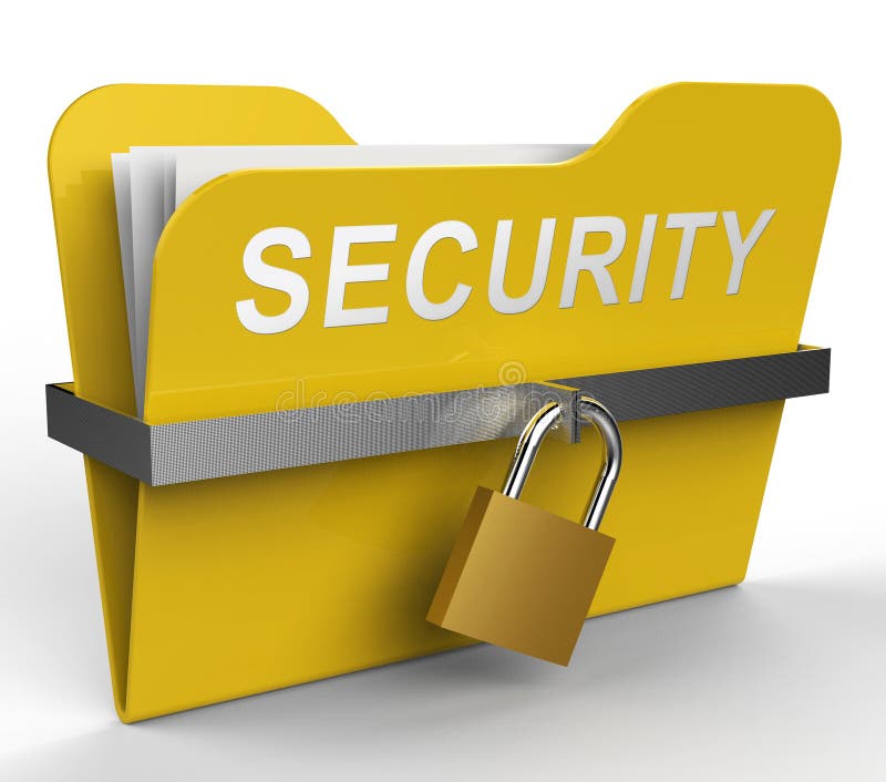 Security File Means Password Protected 3d Rendering Stock Illustration ...