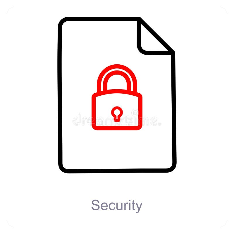 Security and File Icon Concept Stock Illustration - Illustration of ...