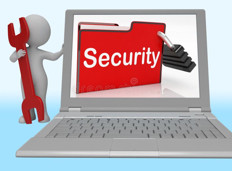 Security File Means Paperwork Business and Document 3d Rendering Stock ...