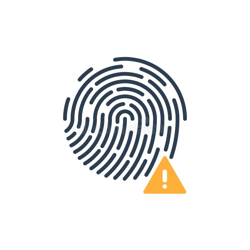 Fingerprint Error Icon of 3 Types Color, Black and White, Outline ...