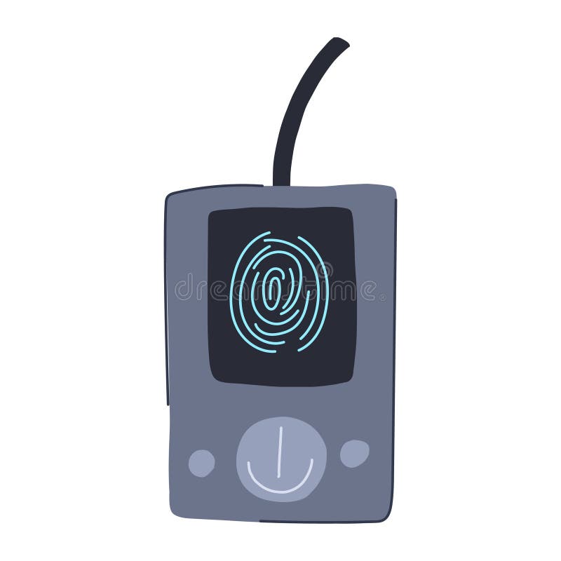 Security Fingerprint Scanner Cartoon Vector Illustration Stock Vector ...