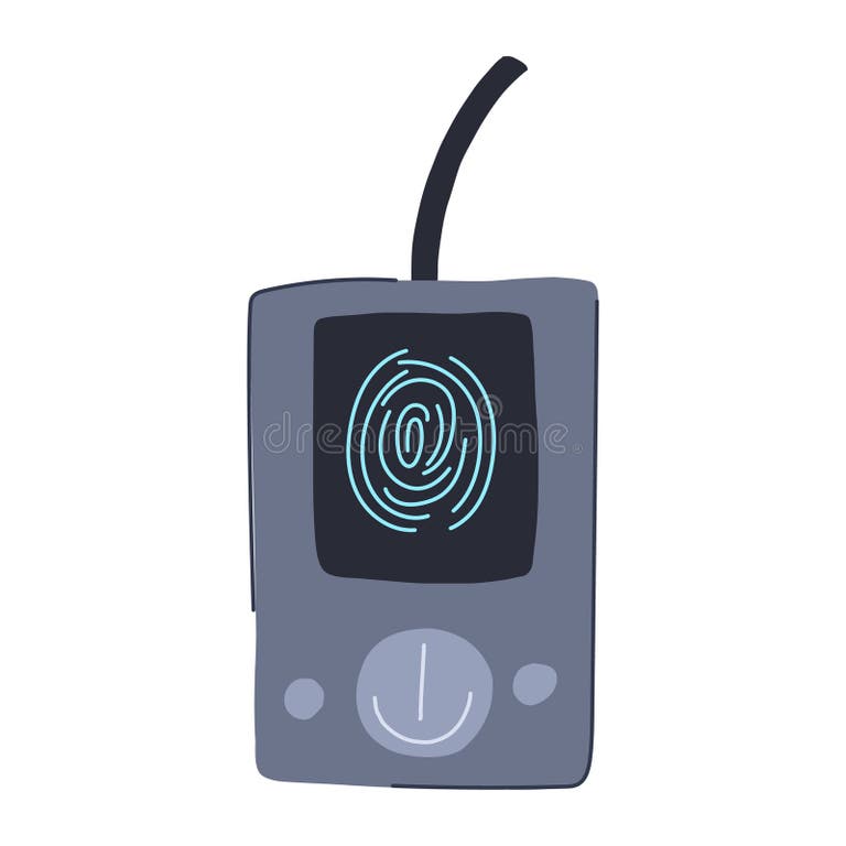 Security Fingerprint Scanner Cartoon Vector Illustration Stock Vector ...