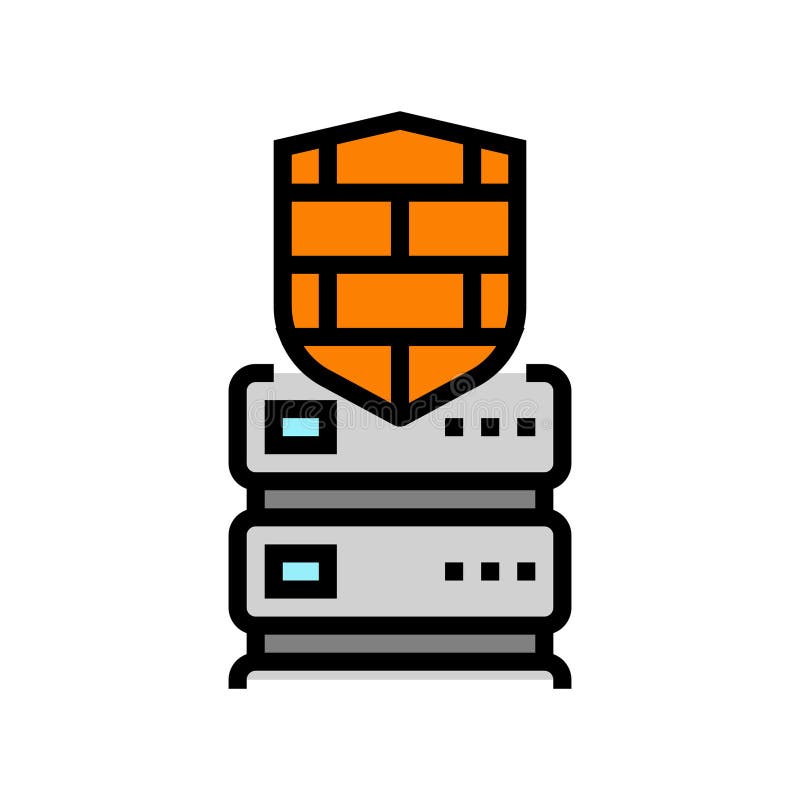 Security Firewall Data Center Color Icon Vector Illustration Stock ...