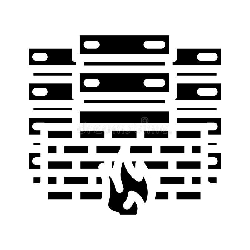 Security Firewall Data Center Glyph Icon Vector Illustration Stock ...