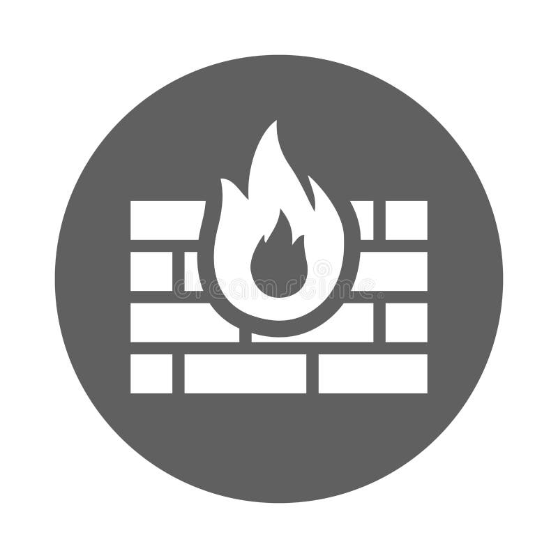 Security, Firewall Icon. Gray Vector Graphics Stock Vector ...