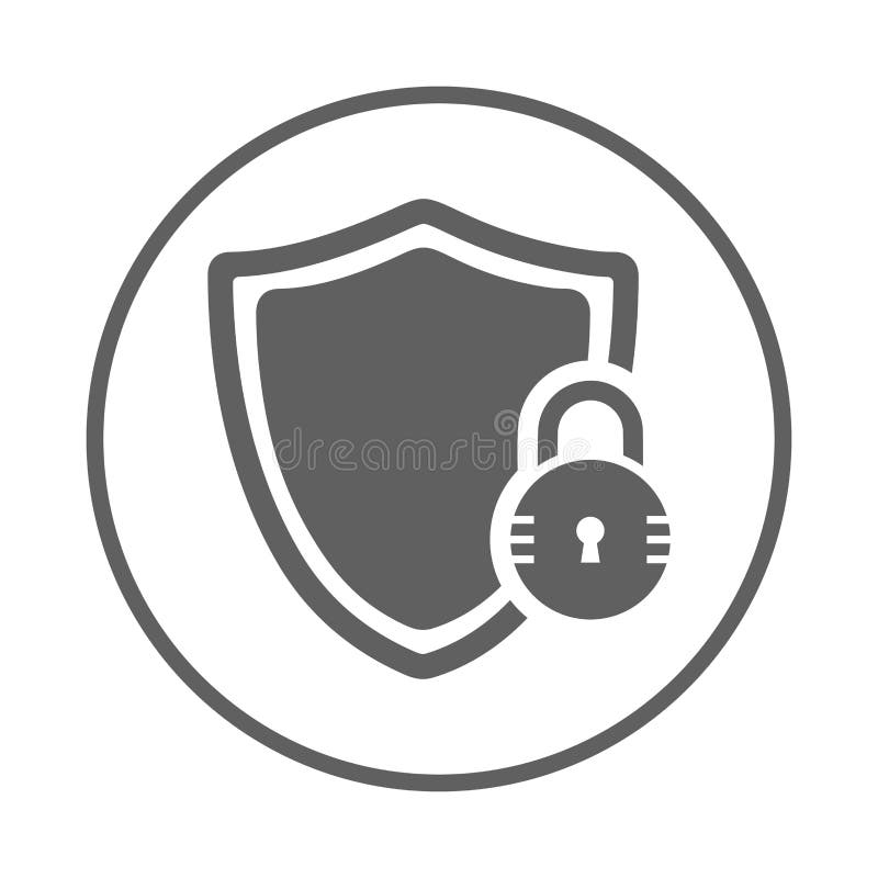 Security, Firewall, Safety, Lock Icon. Gray Vector Sketch. Stock Vector ...