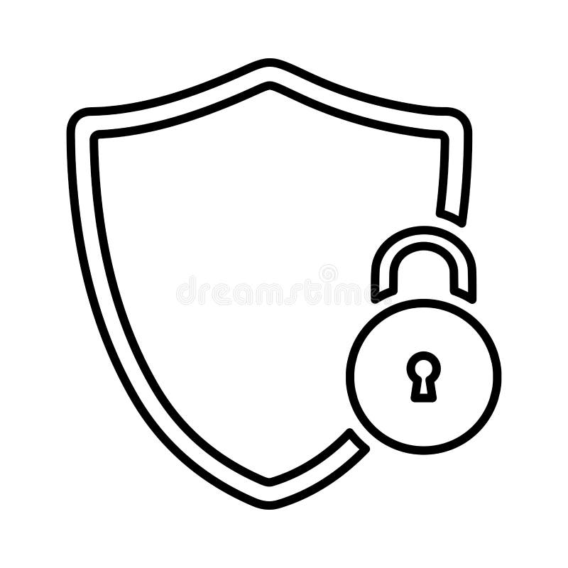 Security, Firewall, Safety, Lock Outline Icon. Line Vector Design ...