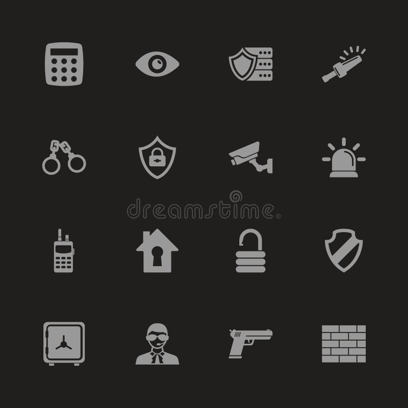 Security - Flat Vector Icons Stock Vector - Illustration of detector ...
