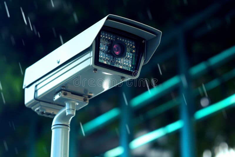 Security in Focus 24 Hour Surveillance with CCTV Camera Background ...