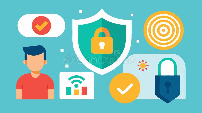 Security Focus an Illustration Emphasizing Security Showing a Customer ...