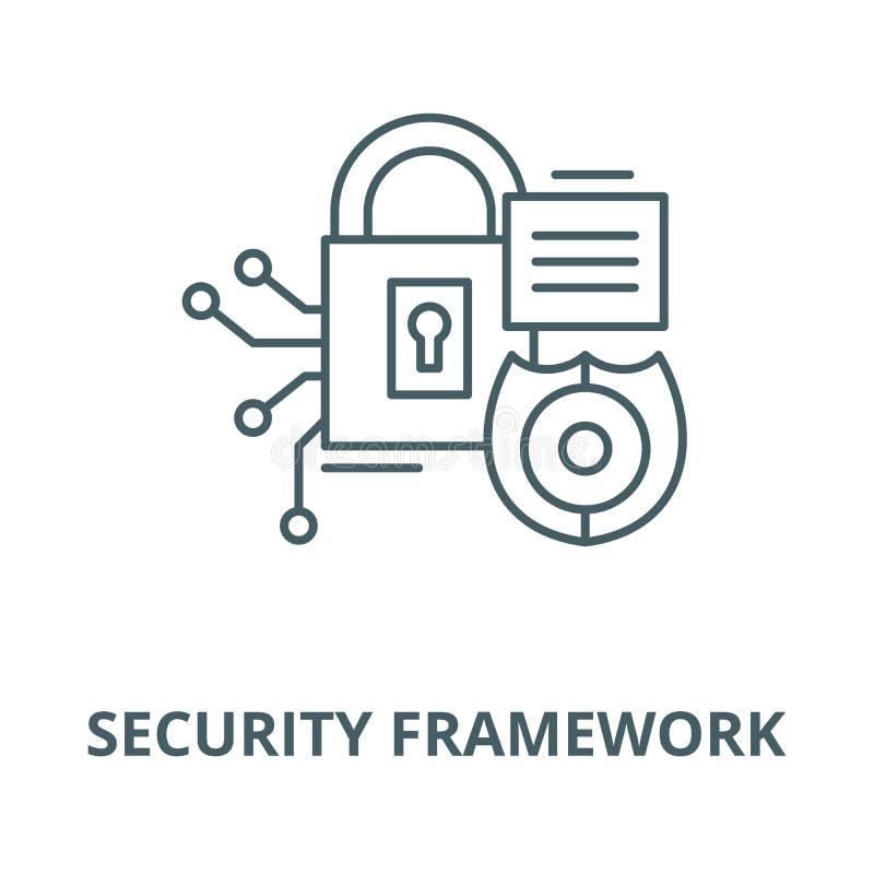 Security Framework Vector Line Icon Linear Concept Outline Sign