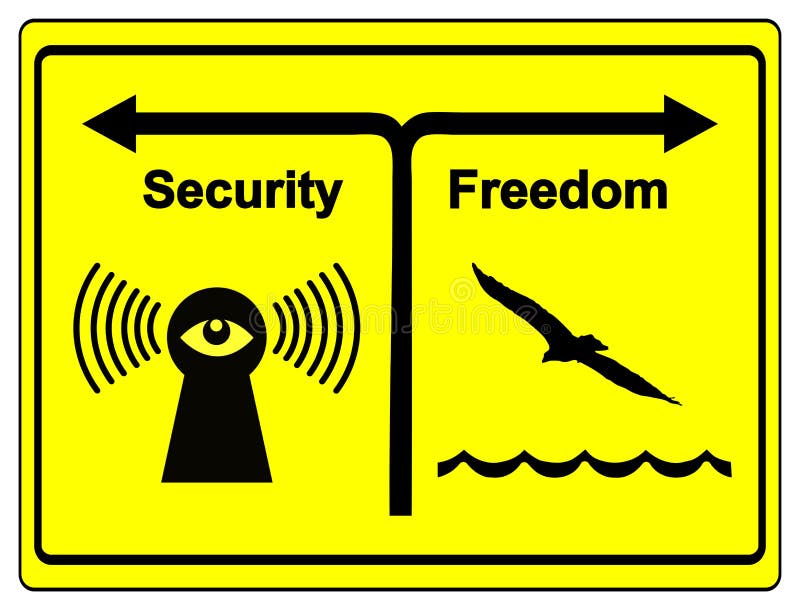 Security Vs. Freedom in Air Travel Stock Vector - Illustration of ...