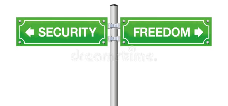 Security and Freedom As Different Choices in Life - Pictured As Words ...