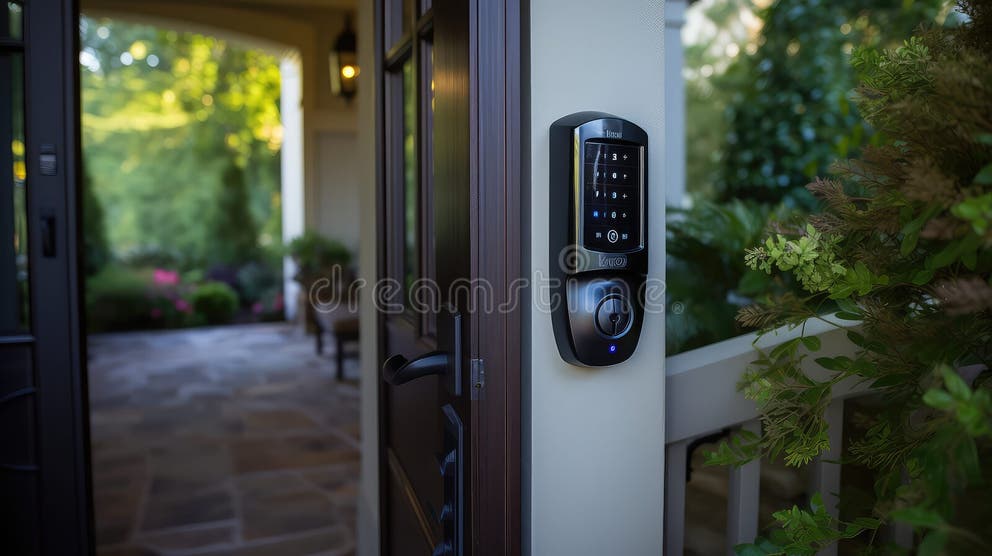 Security front door lock stock illustration. Illustration of monitoring ...