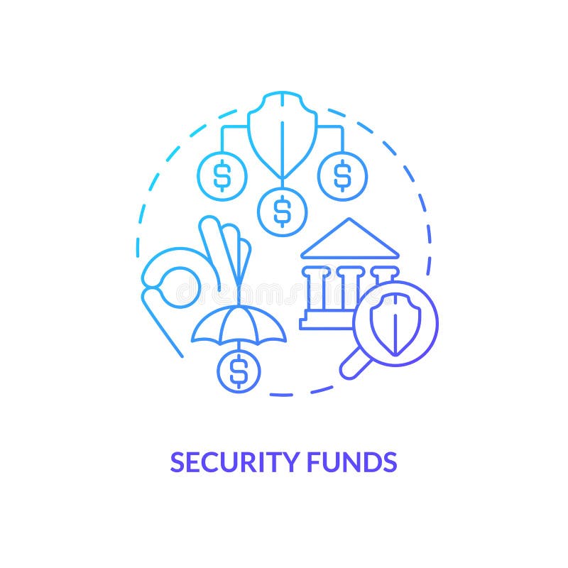 Security Funds Blue Gradient Concept Icon Stock Vector - Illustration ...