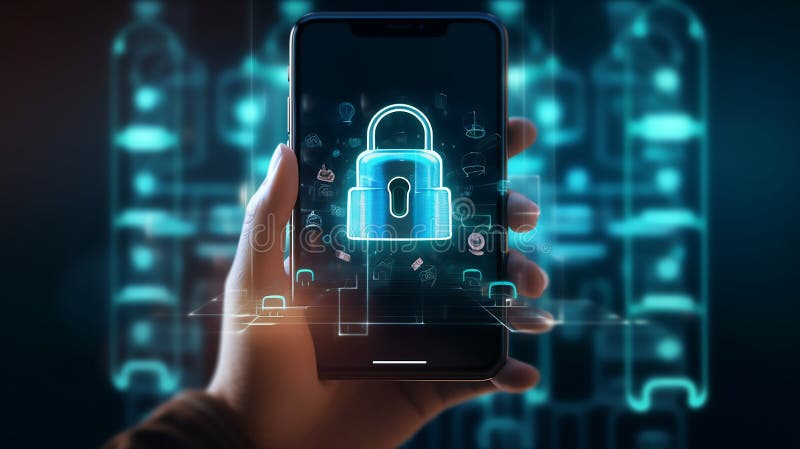 Security of Future Technology Data Storage Concept,Man Use Smartphone ...