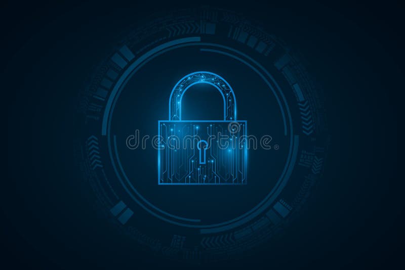 Security Futuristic Lock in User Interface with HUD Elements. Password ...