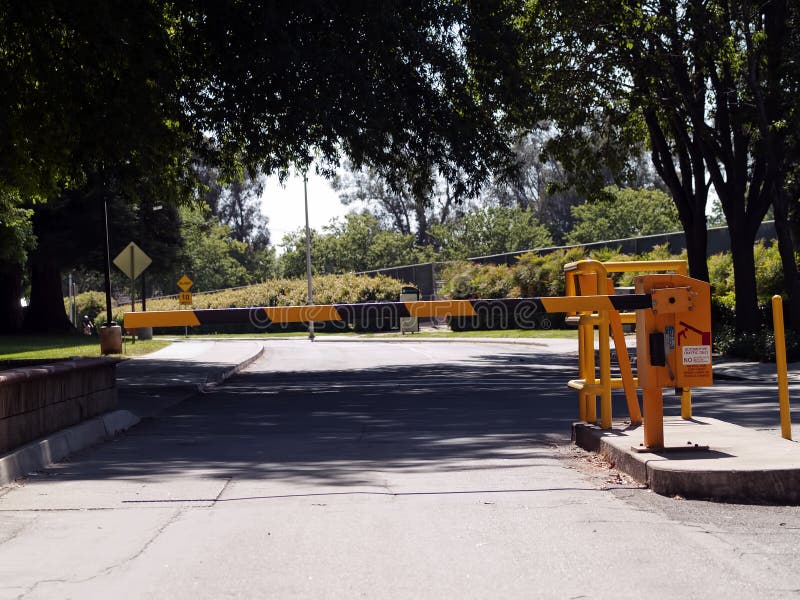 Security Gate on California State University Campus Stock Image - Image ...