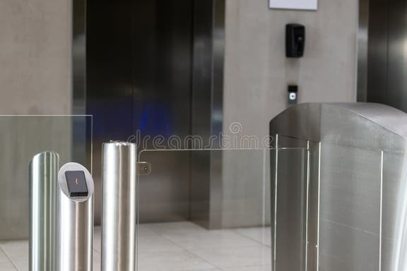 Security Gate with Card Reader for Office Building Access Control ...