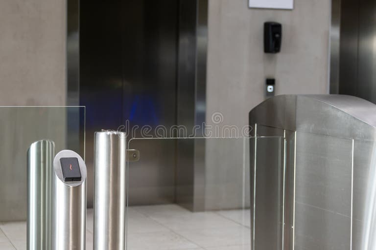 Security Gate with Card Reader for Office Building Access Control ...