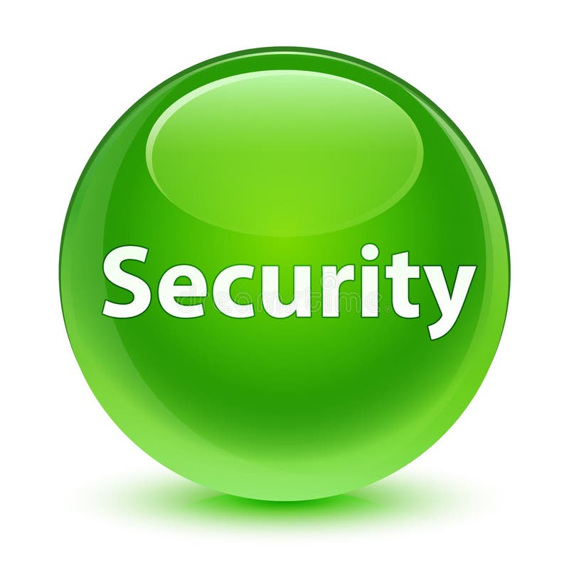 Security Glassy Green Round Button Stock Illustration - Illustration of ...