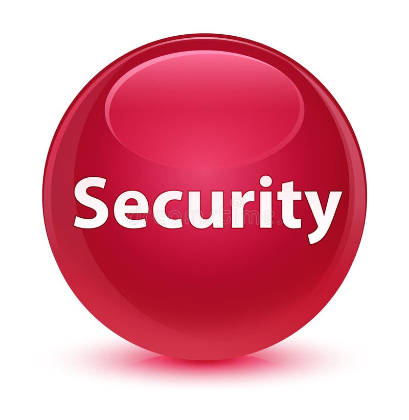 Security Glassy Pink Round Button Stock Illustration - Illustration of ...