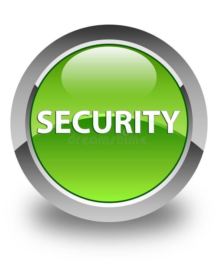 Security Glossy Green Round Button Stock Illustration - Illustration of ...