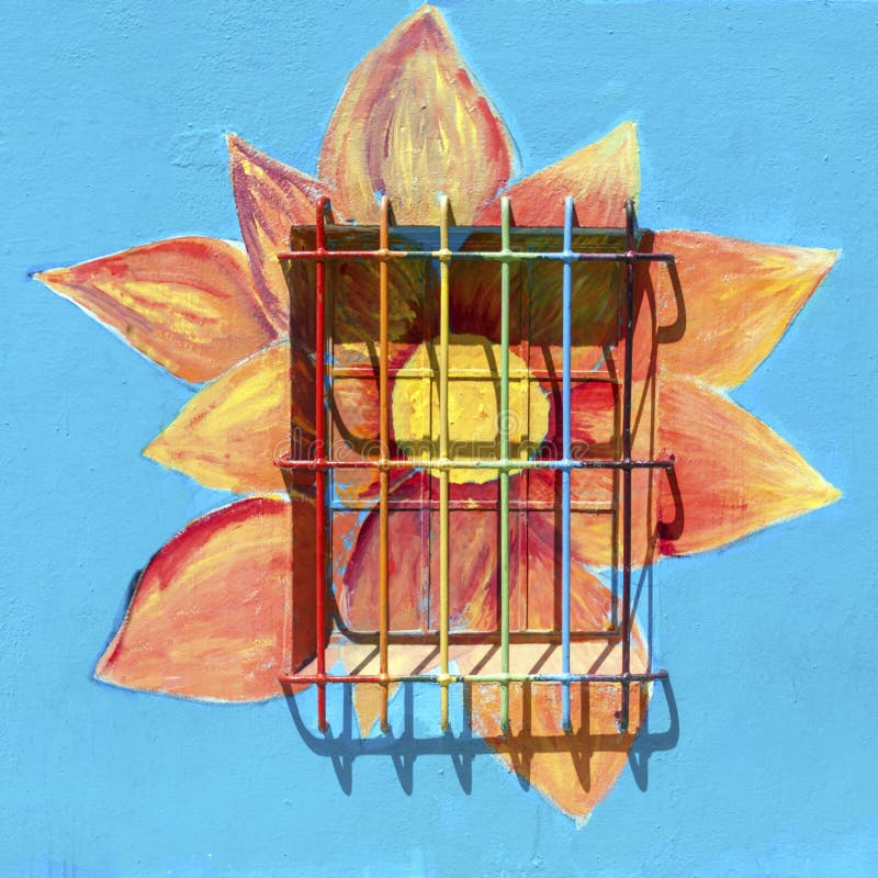 Security Grate Mounted Over Window Stock Photo - Image of wall ...