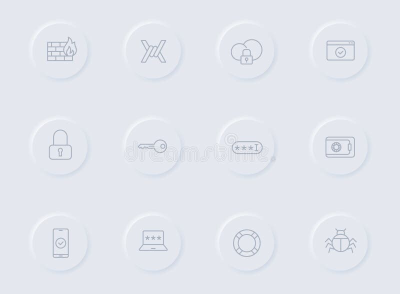 Security gray vector icons stock vector. Illustration of security ...