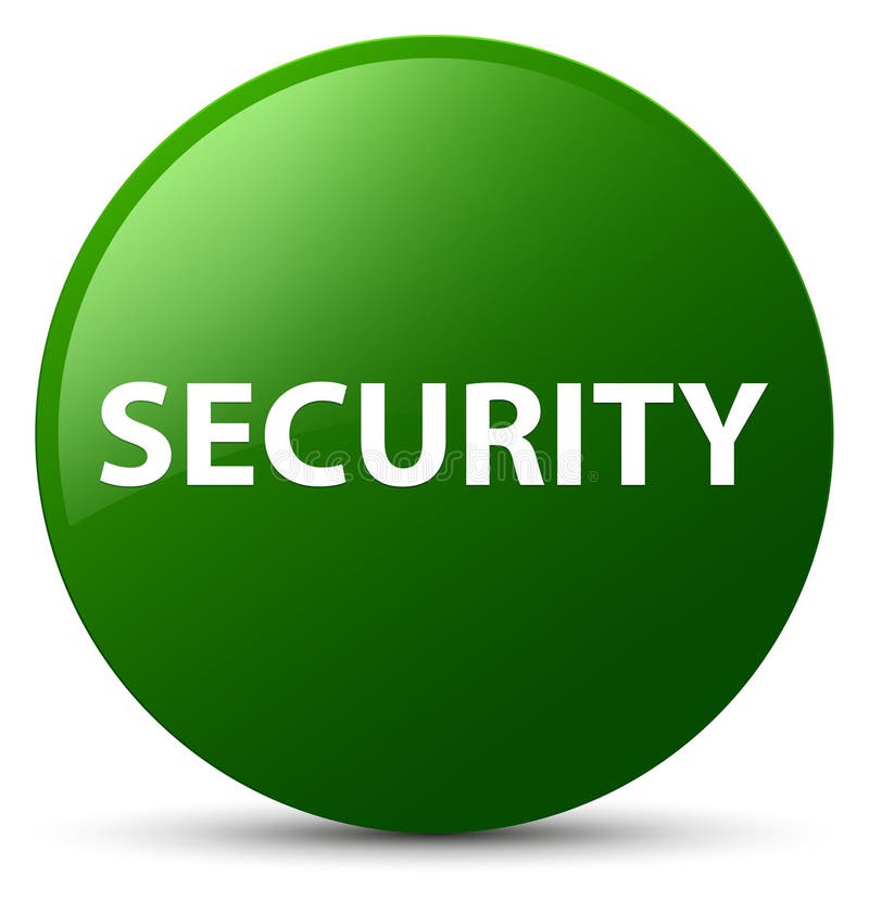 Security Green Round Button Stock Illustration - Illustration of safety ...