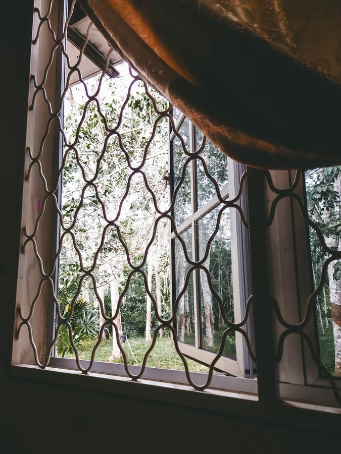 Security Grille As Protection of the Room. Inside View Stock Photo ...