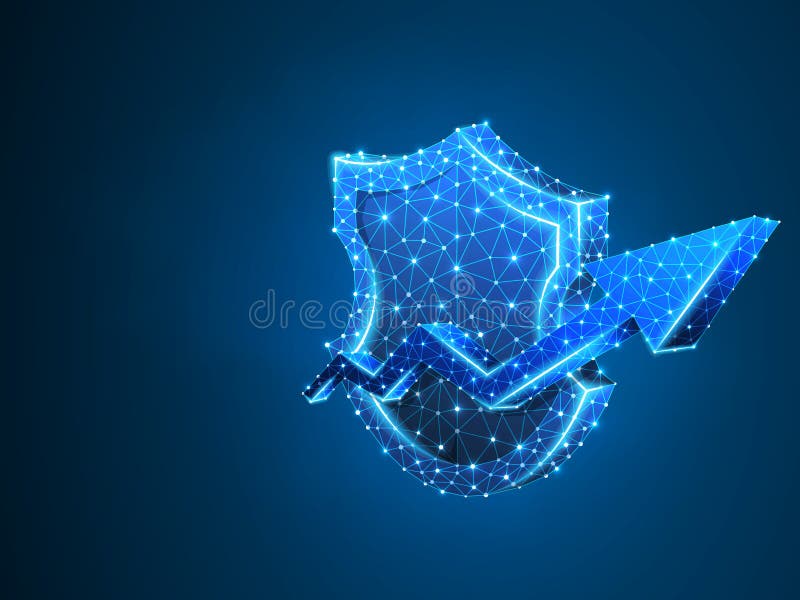 Security Growth Arrow Shield Abstract Neon. Polygonal Vector Business ...