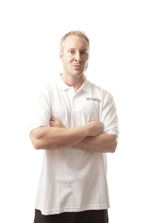 Security Guard Isolated on White Stock Photo - Image of copy ...
