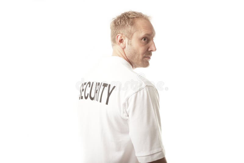 Security Guard Isolated on White Stock Image - Image of isolated, tough ...