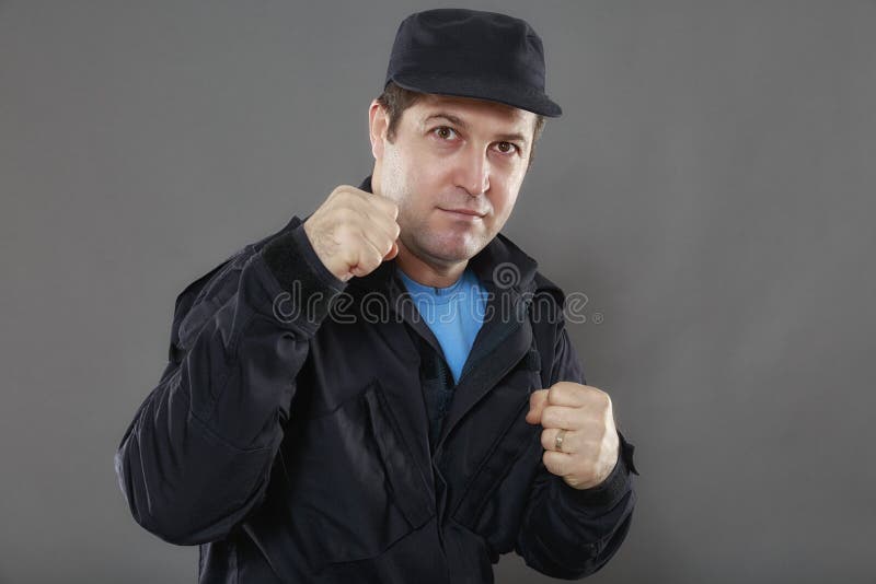 Security Guard Full Body Isolated on White Stock Photo - Image of ...