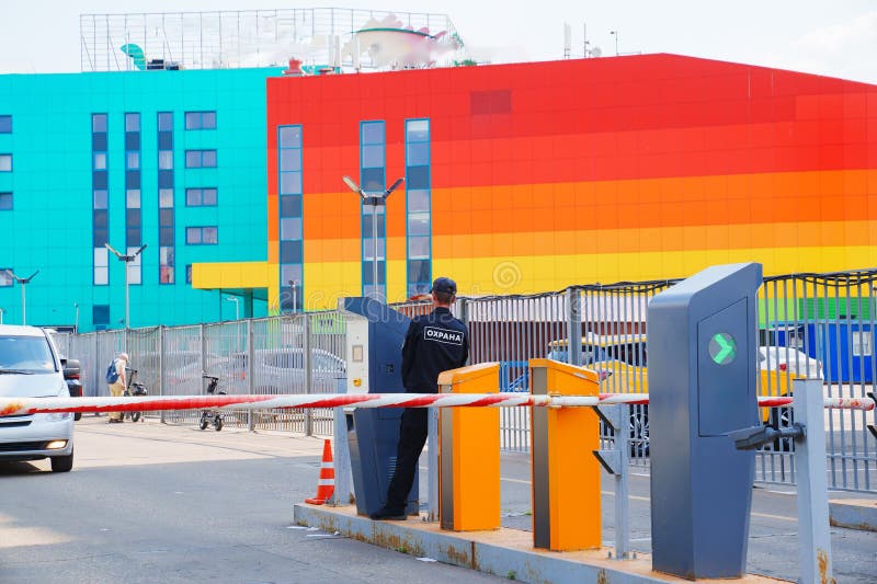 The Security Guard at the Barrier of a Closed Area Editorial Photo ...