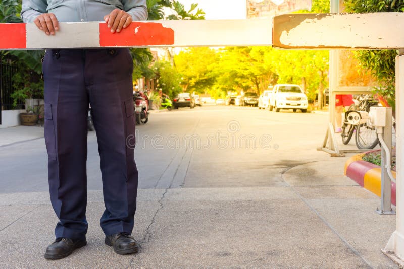 Security Guard with Barrier Gate Stock Image - Image of automatic ...