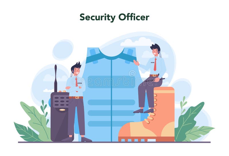 Security Guard Concept Set. Surveillance and Ptrotection Idea Stock ...