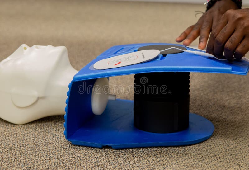 Security Guard Training for CPR First Aid with the AED. Stock Photo ...