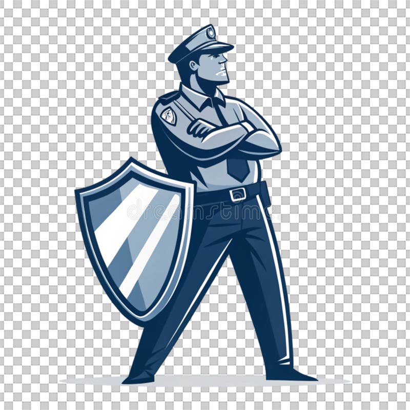 Security Guard 3D Icon with Bold Design Isolated on White Background ...