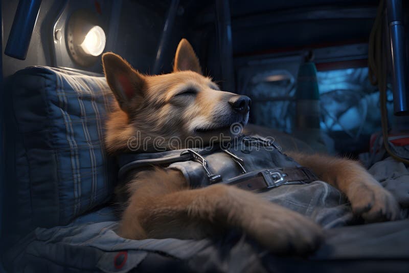 Security Guard Dog Relaxing on a Couch. AI Generated Stock Illustration ...